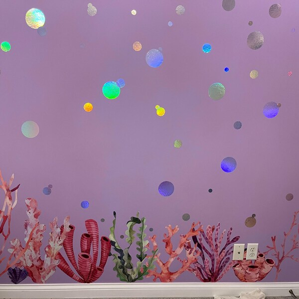 Watercolor Aqua Blue Bubbles Wall Decal Set • Underwater Bubble Wall ...