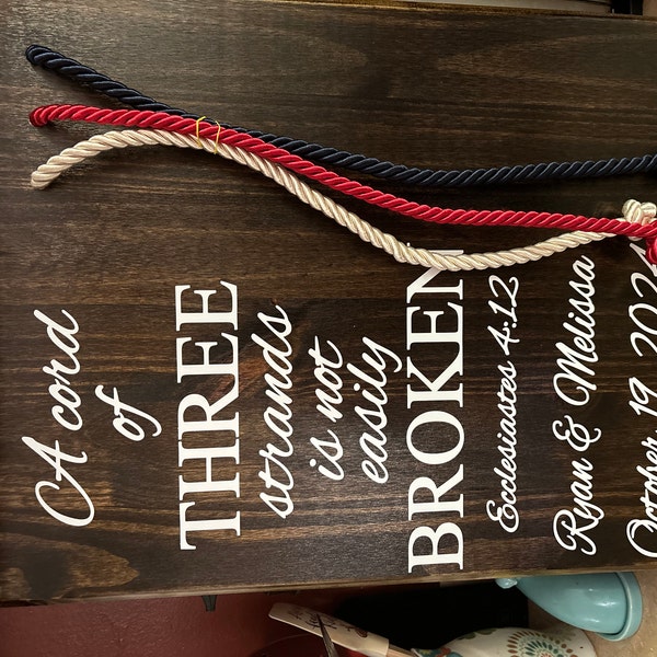 Unity Braids®, Cord of Three Strands, Gods Ropes, Gifts for the Couple ...