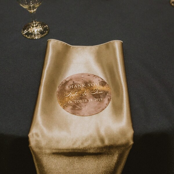 Wedding Favor Coasters, Moon Wedding Theme Personalized Names & Wedding ...