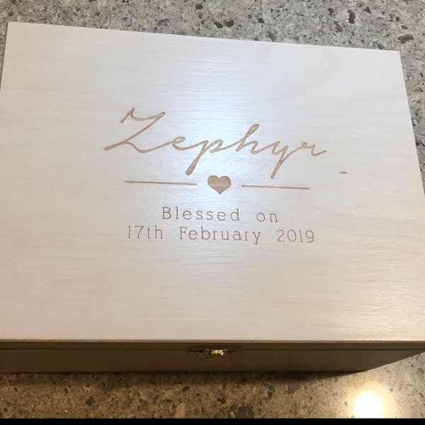 Girl Baptism Gift Memory Box - Personalized Christening Keepsake Box ...