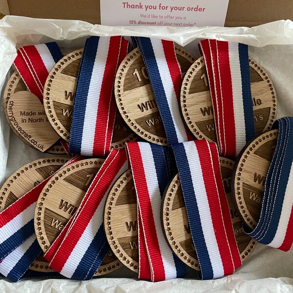 Personalised Large Double Sided Wooden Medals, Free Design Service ...