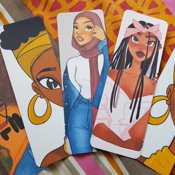 Afro Bookmark, Cute Art, Gift, Cute Black Girl Bookmark, Children’s ...