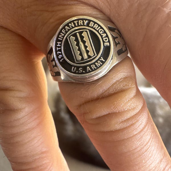 7th Corps US Army Insignia Ring Army Group Unit Rings the Jayhawk Corps ...