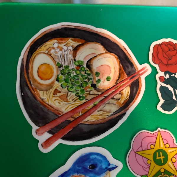 Japanese Ramen Vinyl Sticker, Japanese Ramen Sticker, Ramen Noodles ...
