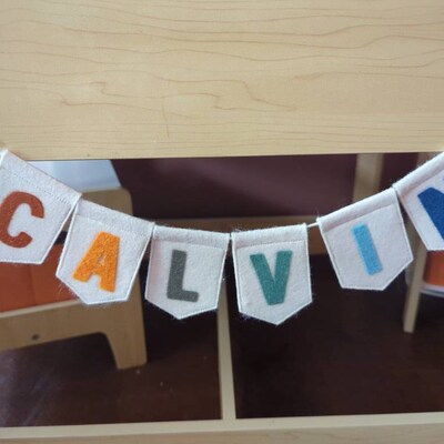 Felt Hanging Banner With Custom Lettering Monogram or Initials ...