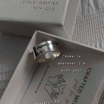 Children Artwork Ring Personalized Kid Drawing Ring in Sterling Silver ...