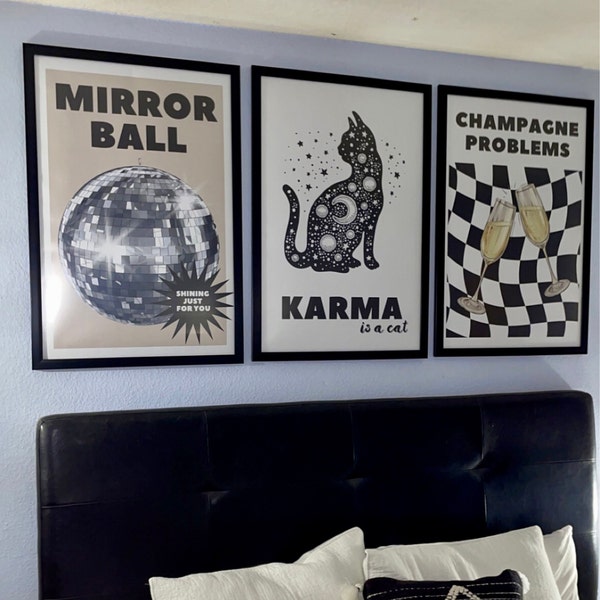 Disco 70s Wall Art, Disco Ball Poster, Mirrorball Taylor Set of 3 Print ...