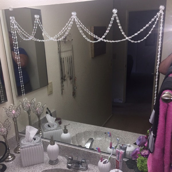 Bathtub/shower Header Bling..single Swag With 3 Alt Length Vertical ...