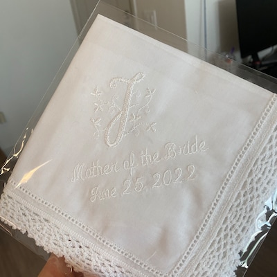 Wedding Handkerchief for Bride Bridal Handkerchief Monogrammed ...