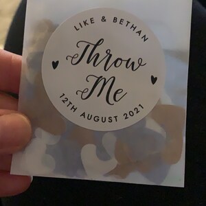 Personalised Throw Me Sticker, Confetti Wedding Label, Wedding Favour ...