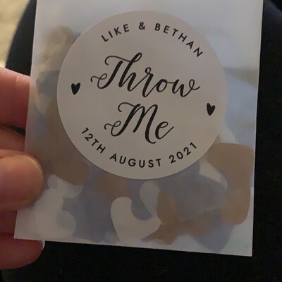 Personalised Throw Me Sticker, Confetti Wedding Label, Wedding Favour ...