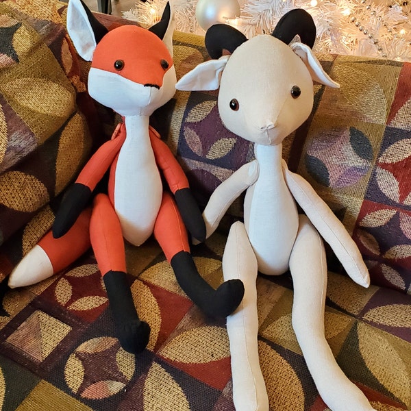 4 Sewing Pattern Bundle. Deer, Hare, Fox, Wolf, With Clothes. - Etsy