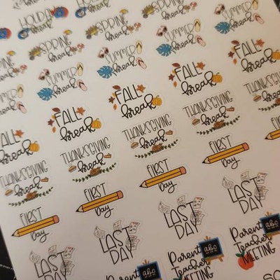 Grades and Reports Teacher Planner Stickers - Etsy
