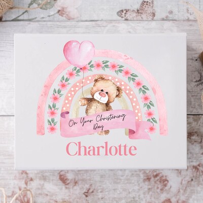 Peter the Rabbit Christening PNG, Pink Christening Design, Christening ...