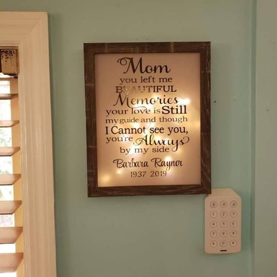 Mom Beautiful Memories, Sympathy Gift, Memorial Frame, Keepsake ...