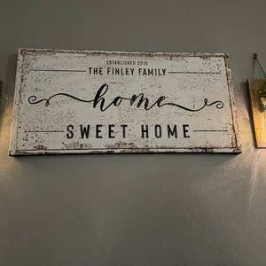 Vertical/horizontal HOME Sign W Felt Flower for O Farmhouse - Etsy