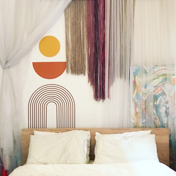 Boho Colorblock Wall Decals - Removable Wall Stickers, Abstract Modern ...