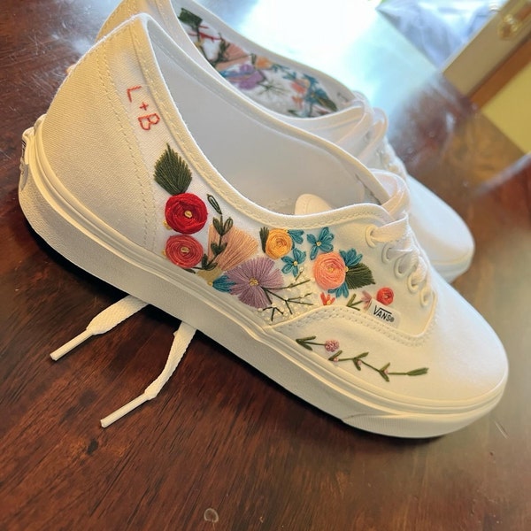 Embroidered Vans Shoes, Custom Hand Embroidery to Order, Personalized ...