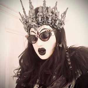 Dark Queen Crown Black Halo Crown Halloween Crown Mardi - Etsy