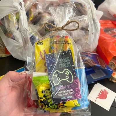 Video Game Favor Tag Editable Gamer Birthday Party Thank You Tags ...