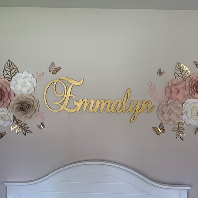 Gray Wooden Name Sign, 11 12 Capital Letter, Baby Name Plaque, Nursery ...