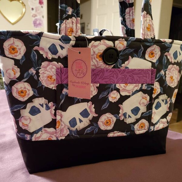 Paisley Tote Bag, Open Top Button Loop Closure, Unique Handmade, Bags ...