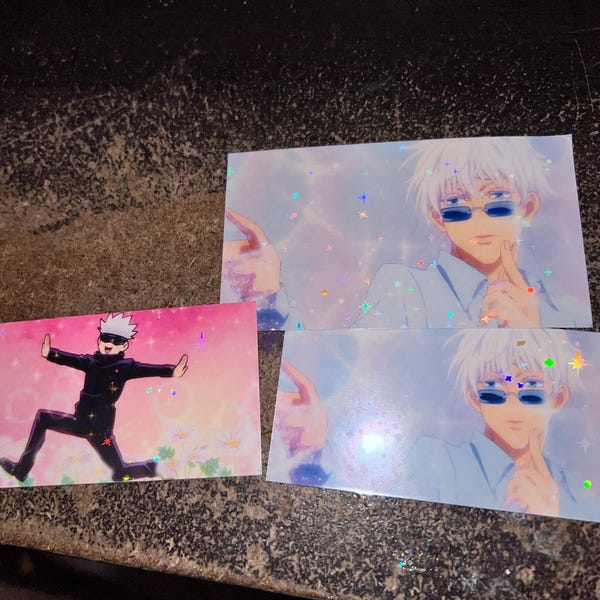 Gojo Funny Stickers HOLOGRAPHIC Set - Anime Meme, JJK, Sorcerer, Satoru ...
