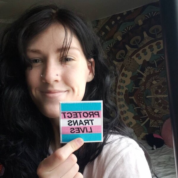 Protect Trans Lives Embroidered Patch / Vegan Adhesive / LGBT Queer ...