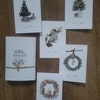 5x Christmas Watercolour Cards, Winter Holidays Card Set, Christmas ...