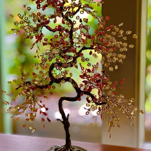 Coral Tree,beaded Tree,red Crystal Tree of Life,lucky Charm Tree of ...