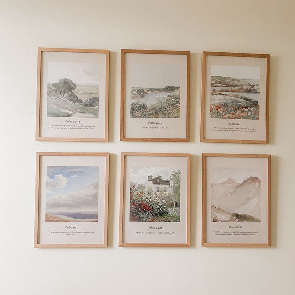 Christian Gallery / Set of 6 / Psalms 23 Scripture / Bible Verse Wall ...