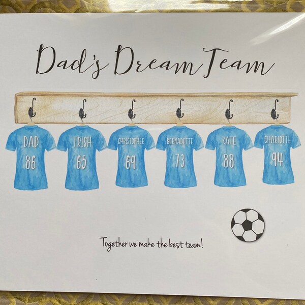 Father’s Day Gift, Football Print, Dads Dream Team, Gifts for Dad ...