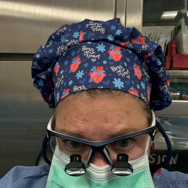 Scrub Caps Cardiac EKG Rhythm-scrubheads-scrub Cap-bouffant Scrub Hat ...