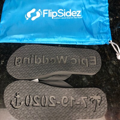 Custom Beach Wedding Sand Imprint Sandals Available in 130 Color ...