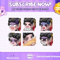 6x Custom Emotes, Emojis, Sub Emotes für Twitch, Youtube, Disocrd oder ...