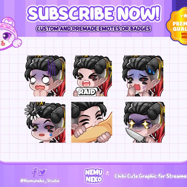 6x Custom Emotes, Emojis, Sub Emotes for Twitch, Youtube, Disocrd or ...