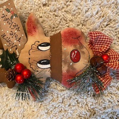 Primitive Reindeer Pattern North Pole Welcome Christmas Reindeer PDF ...