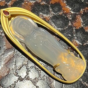 Free Shipping Hand-carved Natural AAA Green Jade Inlaid 925 Silver Can ...