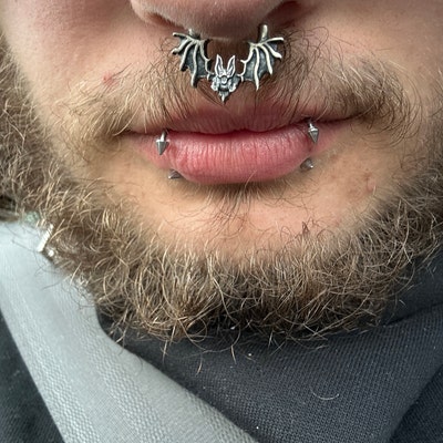 Goth 666 Pentagram Septum Ring, Septum Ring 16g, Satanic Jewelry ...