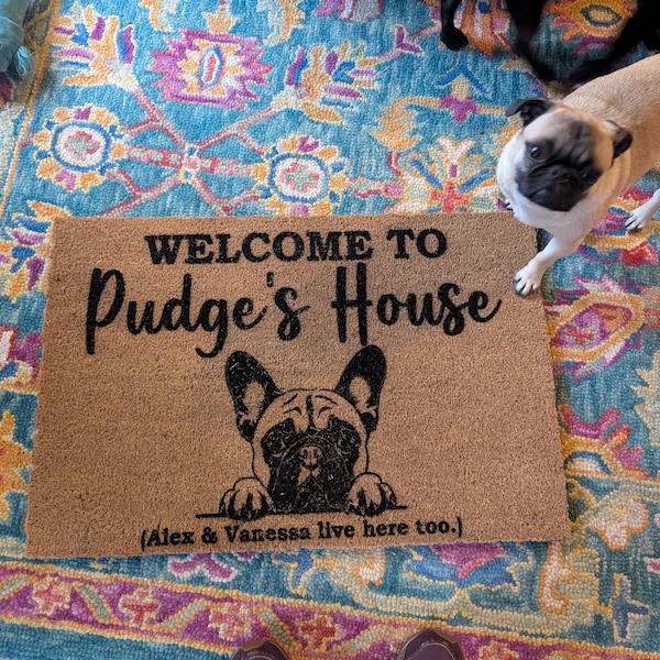 Personalized Dog Gift, Welcome Mat Dog, Dog Doormat, Custom Dog Gift ...