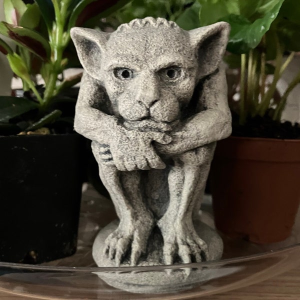 Irving Gargoyle Statue, Small Gothic Imp, New York, Handmade, Cast ...