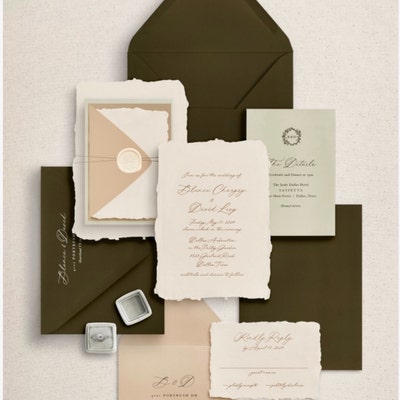 Wedding Invitation Letterpress, Elegant Handmade Paper Invitations ...
