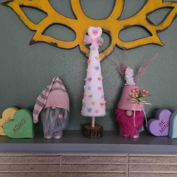 Large Valentines Conversation Hearts Table Top Tree - Etsy