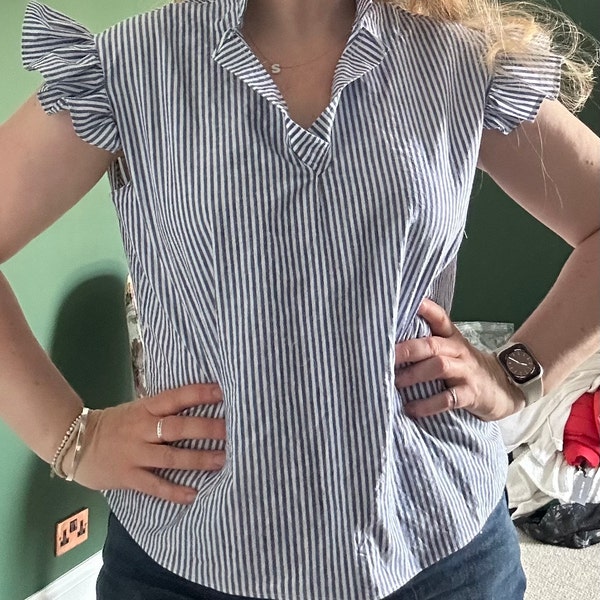 Blouse Sewing Pattern, XS- XXL, Top Blouse Pattern PDF, Ruffled Blouse ...