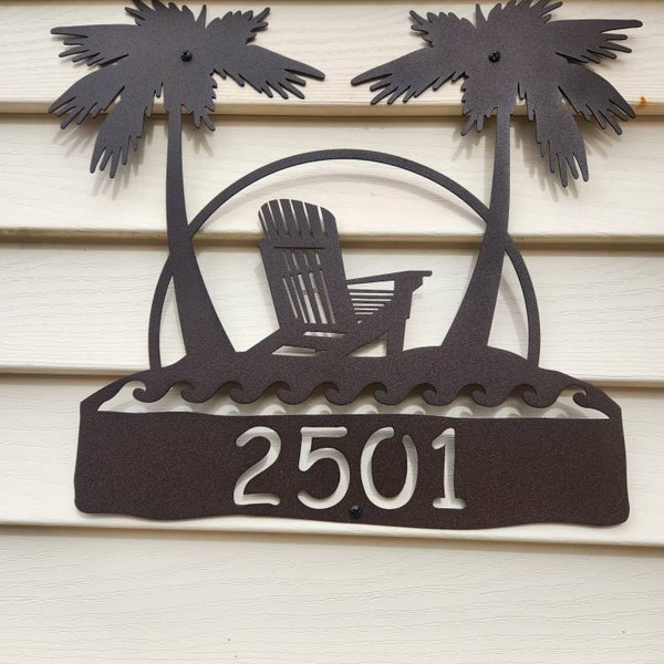 Beach Address Sign Metal Art Wall Decor - Etsy