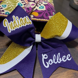 Collegiate College Cheer Cheerleading Ribbon Bow | Etsy
