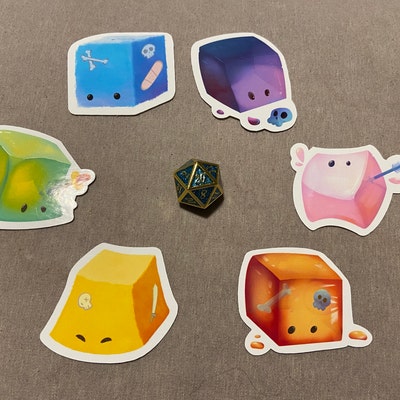 Gelatinous Cube Stickers Cute Mobs DND Dungeons and Dragons Monster - Etsy