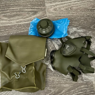 Military Romanian M74 Full Face Gas Mask W 40mm Filter & Carry Bag NATO ...