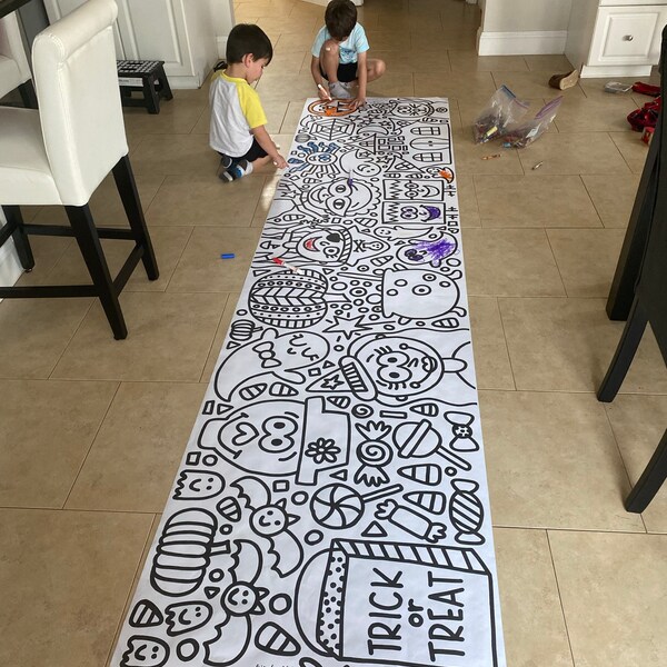 GIANT 10-foot HALLOWEEN Coloring Page Banner | Coloring Poster ...