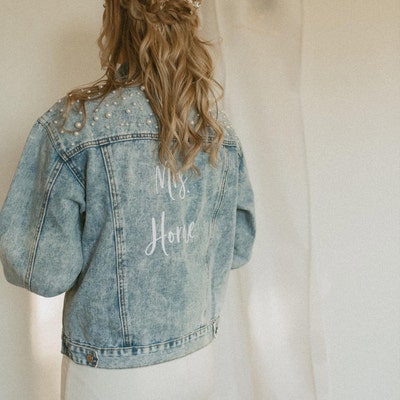 Embroidered Bride Denim Jacket Bride Jean Jacket Future Mrs - Etsy